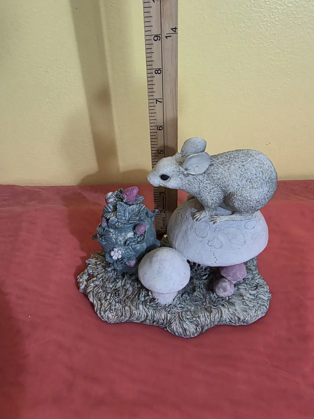 Other | Mouse On Mushroom Resin Figurine With Berry Pot | Poshmark